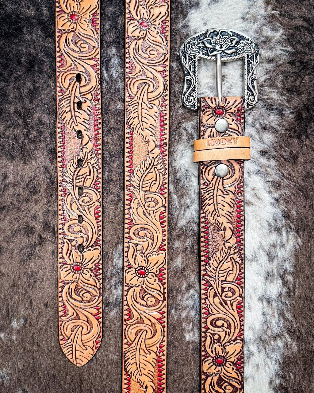 Flora - Brown and Red Hooey Belt | Bronco Western Supply Co.